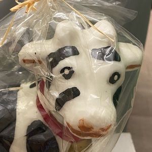 Accents | Vintage Cow Wax Wick Candle Farm Animal Decor Gold Cowbell ...